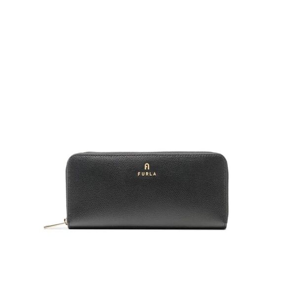 Furla | Bags | Furla Leather Zip Wallet Plain Black | Poshmark